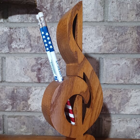 Curt's Creations | Art | Handcrafted Wooden Treble Clef Pen Pencil ...